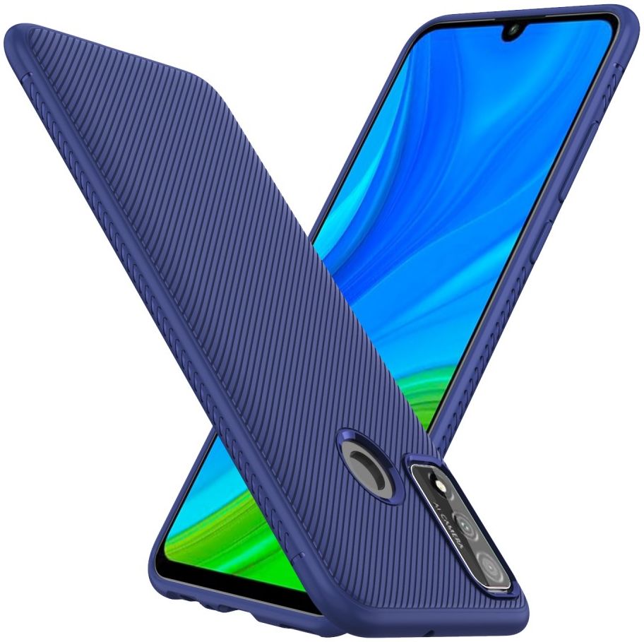 Huawei P Smart 2020 Hoesje Twill Slim Texture Back Cover Blauw | GSMpunt.nl