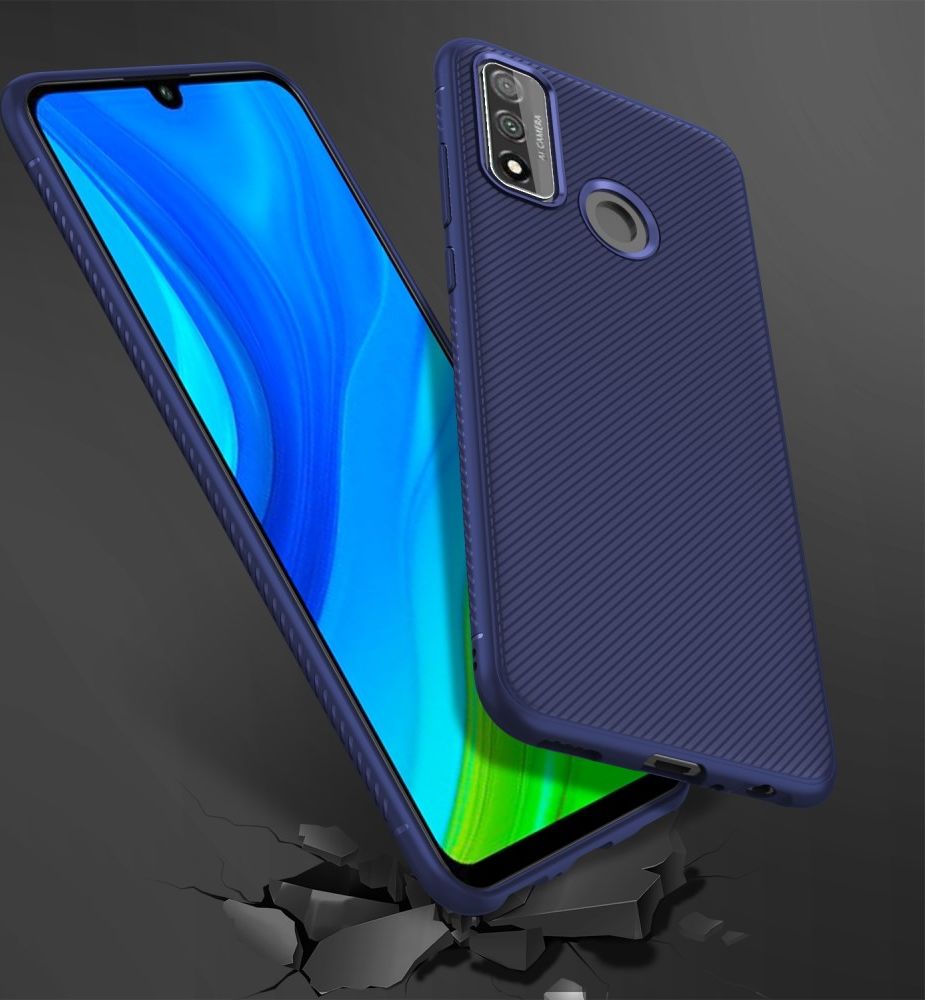 Huawei P Smart 2020 Hoesje Twill Slim Texture Back Cover Blauw | GSMpunt.nl