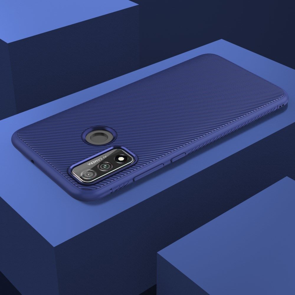Huawei P Smart 2020 Hoesje Twill Slim Texture Back Cover Blauw | GSMpunt.nl