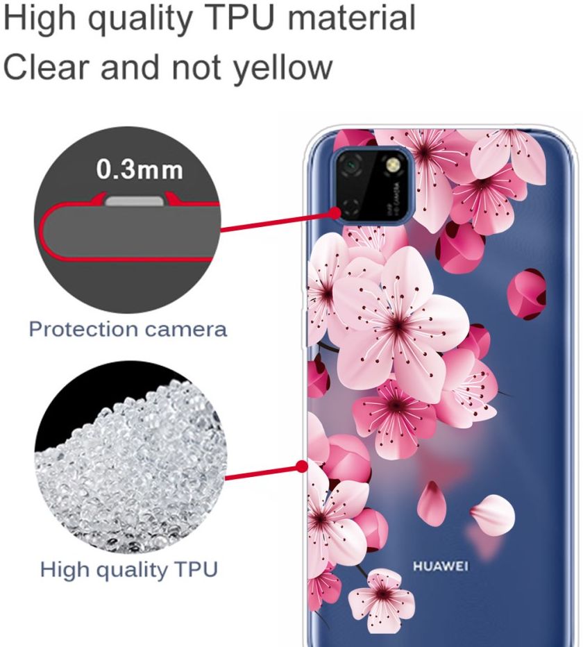 Huawei Y5p TPU Back Cover Met Blossom Print | GSMpunt.nl