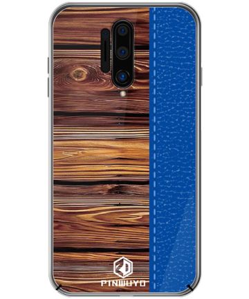 OnePlus 8 Pro Back Cover Hout Textuur Blauw | GSMpunt.nl