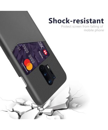 OnePlus 8 Pro Hoesje Back Cover met Kaarthouder Grijs | GSMpunt.nl