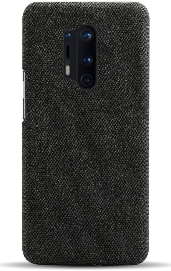 OnePlus 8 Pro Stof Hard Back Cover Zwart | gsmpunt