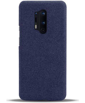 OnePlus 8 Pro Stof Hard Back Cover Blauw | GSMpunt.nl