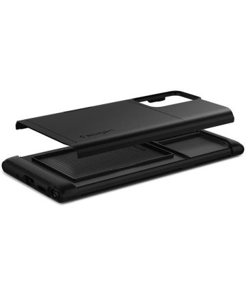 Spigen Slim Armor Card Holder Case Samsung Galaxy Note 20 Ultra Zwart | GSMpunt.nl