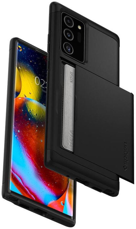 Spigen Slim Armor Card Holder Case Samsung Galaxy Note 20 Ultra Zwart | gsmpunt