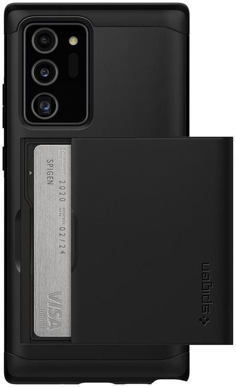 Spigen Slim Armor Card Holder Case Samsung Galaxy Note 20 Ultra Zwart | gsmpunt