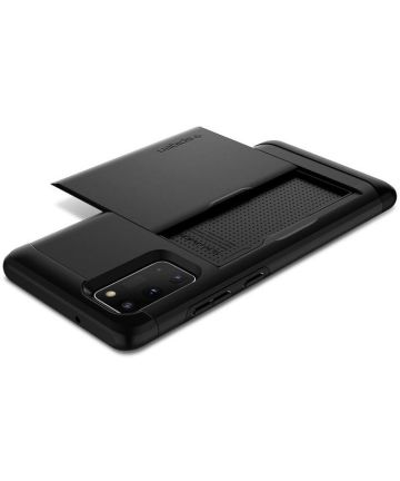 Spigen Slim Armor Card Holder Case Samsung Galaxy Note 20 Hoesje Zwart | GSMpunt.nl