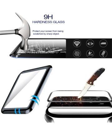 Apple Watch 44MM Screenprotector 3D Curved Edges Glass Zwart (2-Pack ...