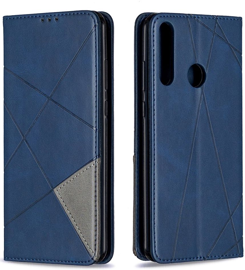 Huawei Y6p Geometrisch Portemonnee Hoesje Blauw | gsmpunt
