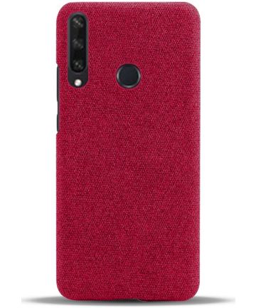 Huawei Y6p Stof Hard Back Cover Rood | GSMpunt.nl