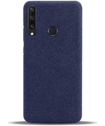 Huawei Y6p Stof Hard Back Cover Blauw | GSMpunt.nl