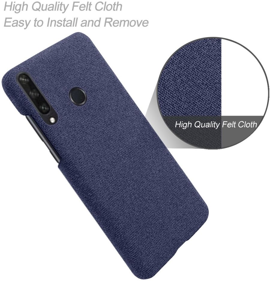 Huawei Y6p Stof Hard Back Cover Blauw | gsmpunt