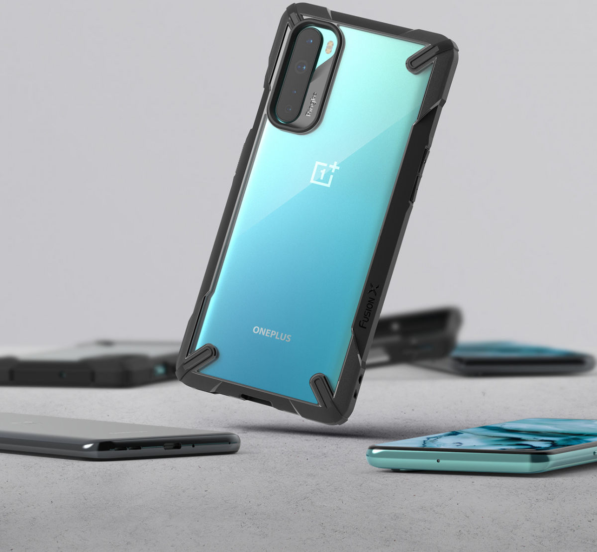 Ringke Fusion X OnePlus Nord Hoesje Transparant/Zwart | GSMpunt.nl