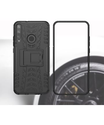 Huawei P40 Lite E Backcover Hoesje Shockproof Hybride Kickstand Zwart ...