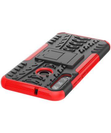 Huawei P40 Lite E Backcover Hoesje Shockproof Hybride Kickstand Rood ...