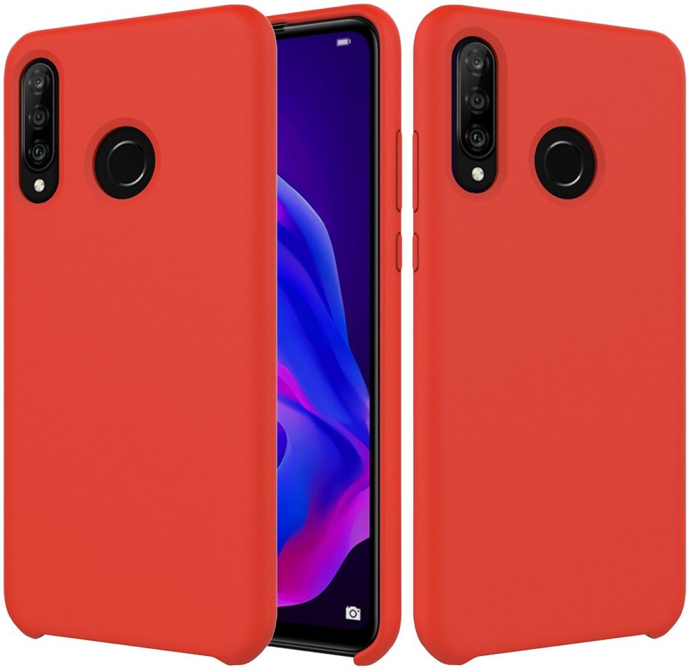 Huawei P30 Lite Siliconen Back Cover Hoesje Rood | GSMpunt.nl