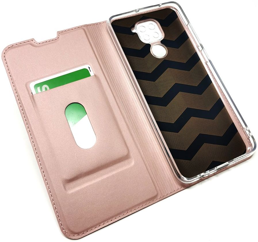 Xiaomi Redmi Note 9 Book Case Hoesje Stijlvol Luxe Wallet Roze | GSMpunt.nl