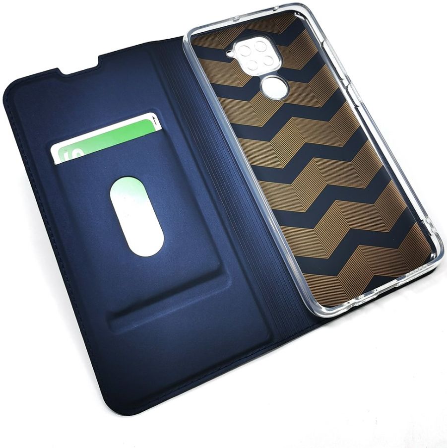 Xiaomi Redmi Note 9 Book Case Hoesje Stijlvol Luxe Wallet Blauw | gsmpunt