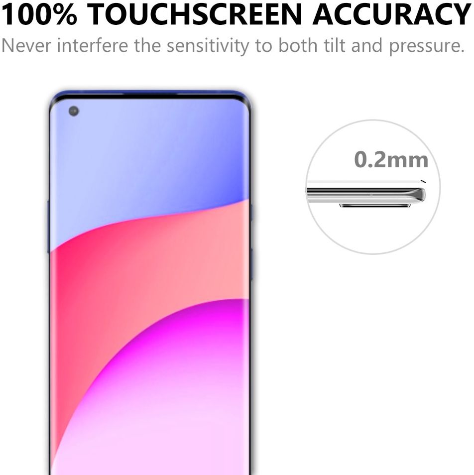 Oneplus 8 Pro Screenprotector 2.5D Arc Edge Tempered Glass | gsmpunt
