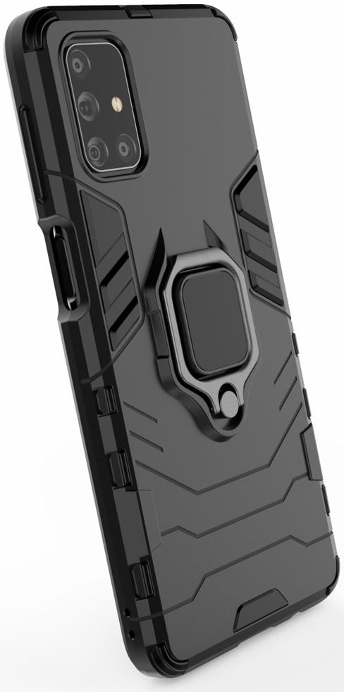 Samsung Galaxy M31s Hybride Hoesje met Kickstand Ring Zwart | gsmpunt