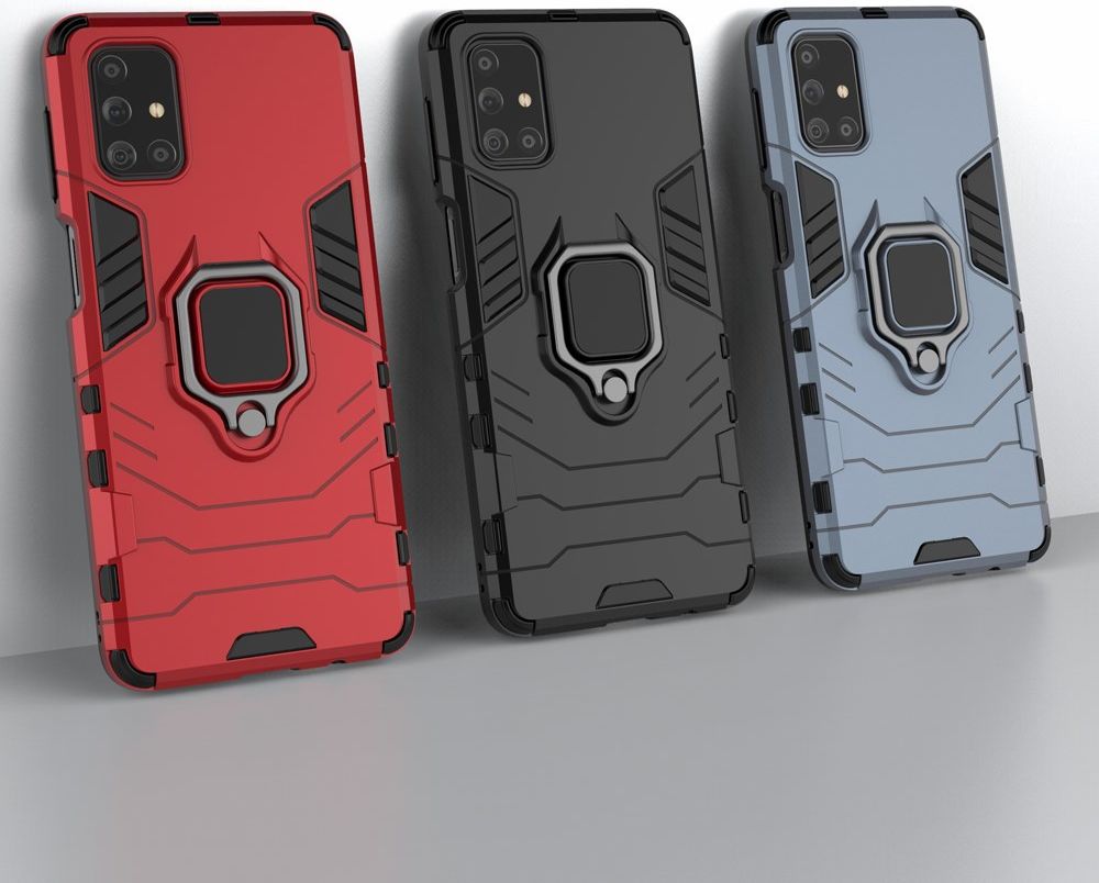 Samsung Galaxy M31s Hybride Hoesje met Kickstand Ring Zwart | gsmpunt