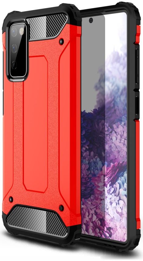 Samsung Galaxy S20 FE Hoesje Shock Proof Hybride Backcover Rood | GSMpunt.nl