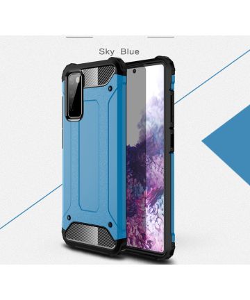 Samsung Galaxy S20 FE Hoesje Shock Proof Hybride Backcover Lichtblauw | GSMpunt.nl