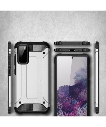 Samsung Galaxy S20 FE Hoesje Shock Proof Hybride Backcover Lichtblauw | GSMpunt.nl