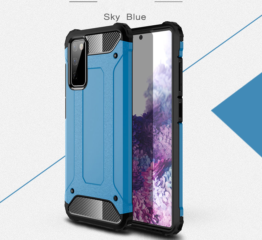 Samsung Galaxy S20 FE Hoesje Shock Proof Hybride Backcover Lichtblauw | GSMpunt.nl