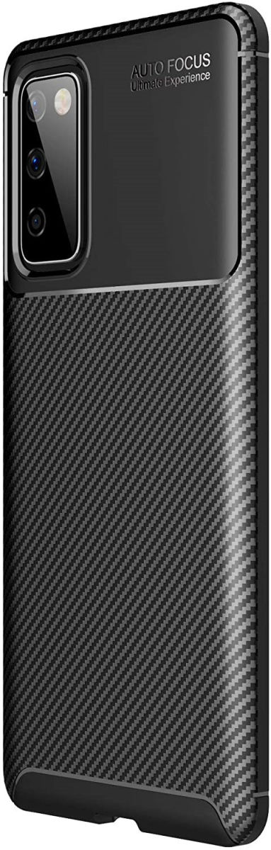 Samsung Galaxy S20 FE Hoesje Siliconen Carbon TPU Back Cover Zwart ...