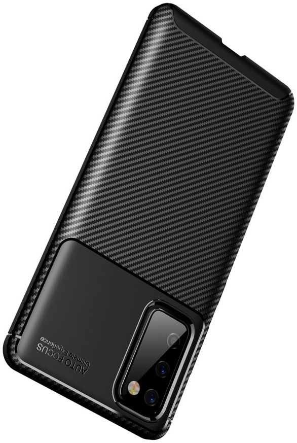 Samsung Galaxy S20 FE Hoesje Siliconen Carbon TPU Back Cover Zwart | gsmpunt