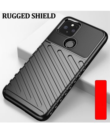 Google Pixel 5 Twill Thunder Texture Back Cover Zwart | GSMpunt.nl