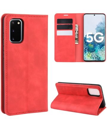 Samsung Galaxy S20 FE Hoesje Wallet Book Case Kunstleer Rood | GSMpunt.nl