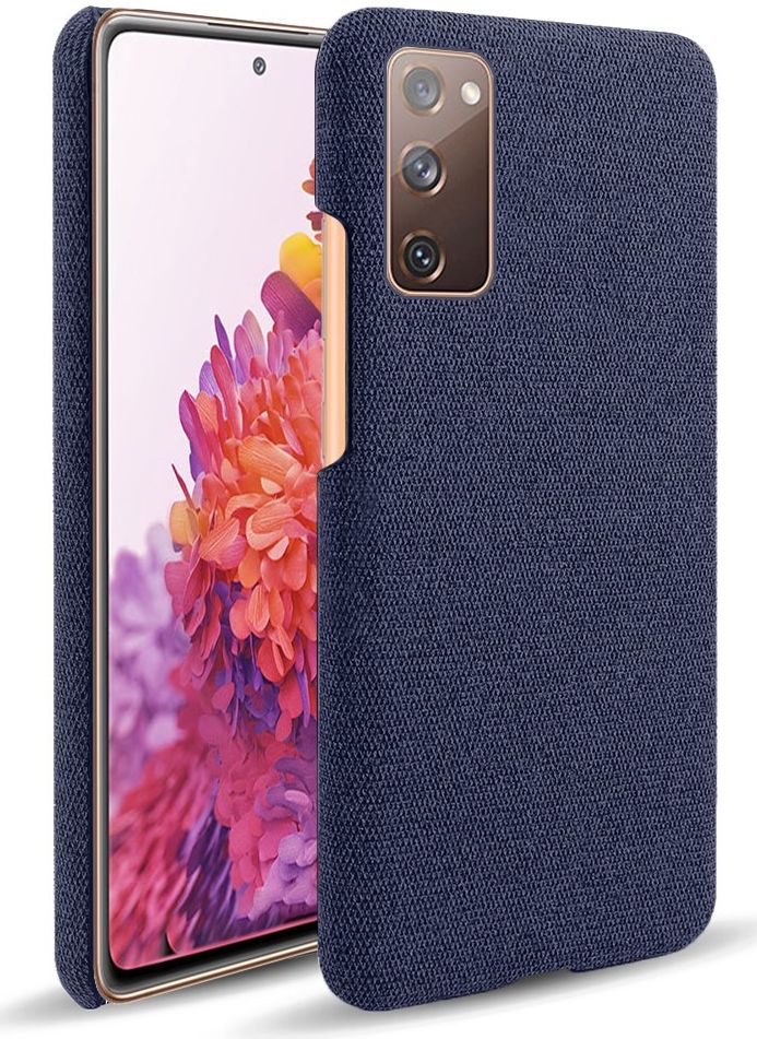 Samsung Galaxy S20 FE Hoesje Back Cover Stof Textuur Blauw | gsmpunt