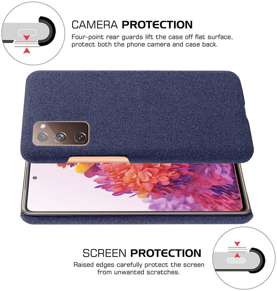 Samsung Galaxy S20 FE Hoesje Back Cover Stof Textuur Blauw | gsmpunt