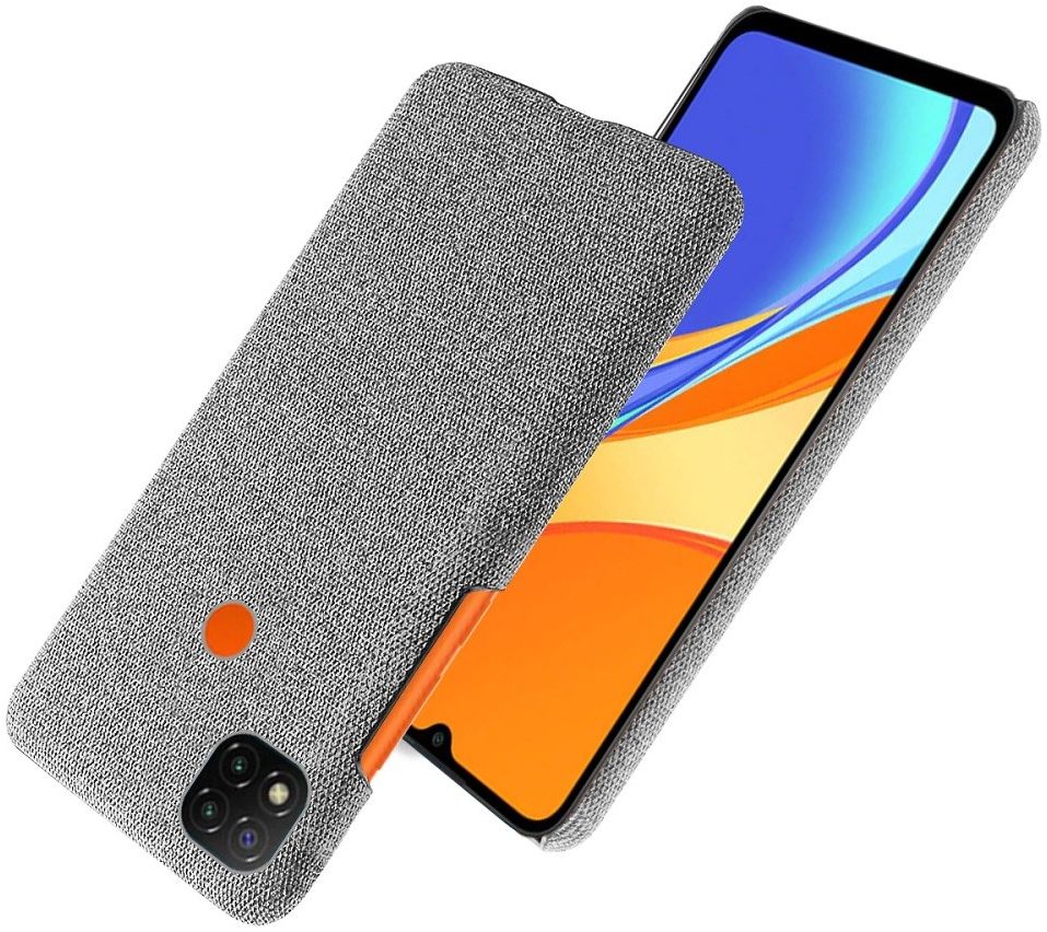 Xiaomi 9C Hoesje Stoffen Back Cover Grijs | gsmpunt