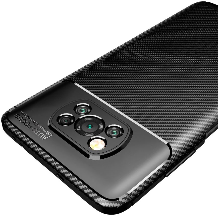 Xiaomi Poco X3 / X3 Pro Hoesje TPU Carbon Fiber Back Cover Zwart ...