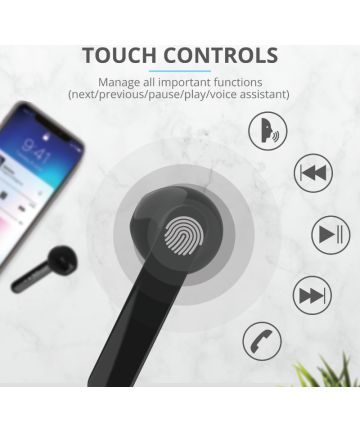 Trust Primo Touch Wireless Bluetooth Earphones Zwart | GSMpunt.nl