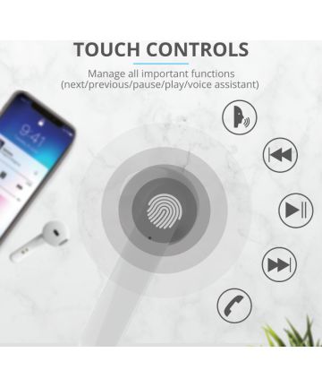 Trust Primo Touch Wireless Bluetooth Earphones Wit | GSMpunt.nl
