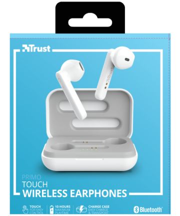 Trust Primo Touch Wireless Bluetooth Earphones Wit | GSMpunt.nl