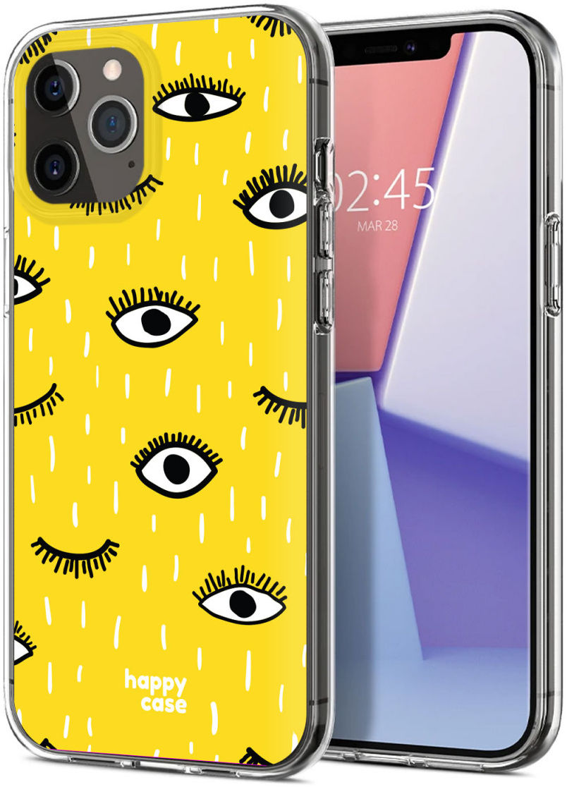 HappyCase iPhone 12 / 12 Pro Hoesje Flexibel TPU Happy Eyes Print | gsmpunt