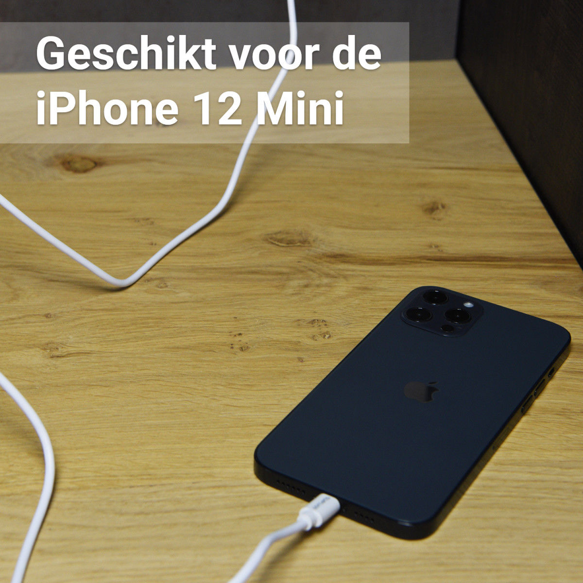 Witte iPhone 12 Mini Lightning Oplader (1M) | GSMpunt.nl