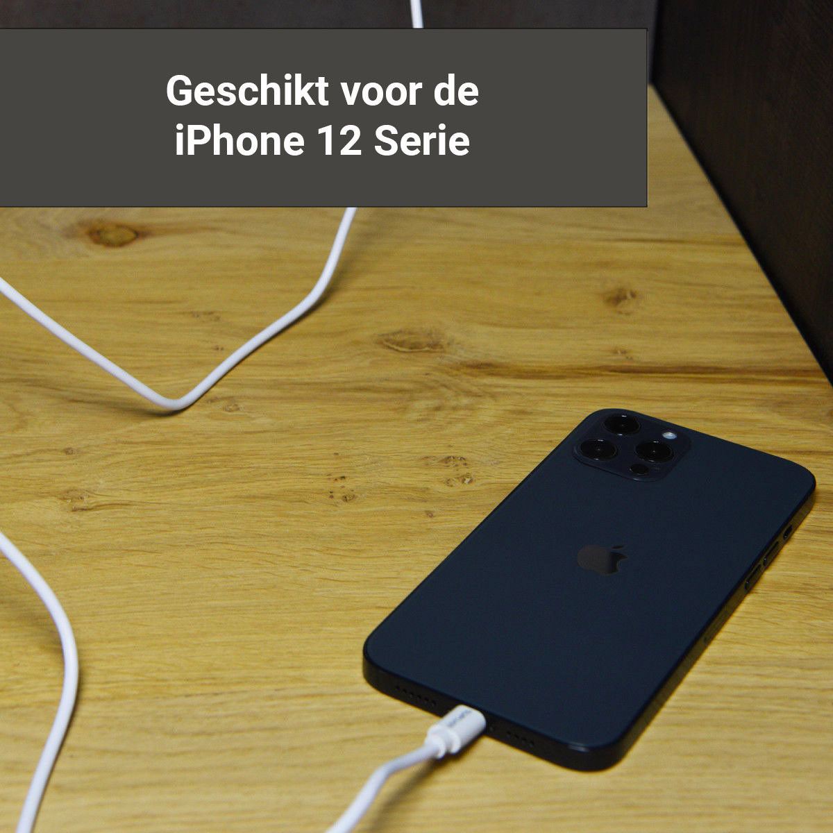 Witte iPhone 12 Serie 4Smarts Lightning Oplader (1M) | gsmpunt