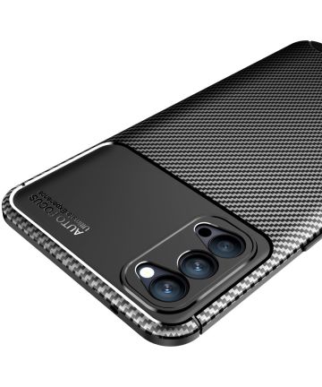 Oppo Reno 4 5G Hoesje Siliconen Carbon Back Cover Zwart | GSMpunt.nl