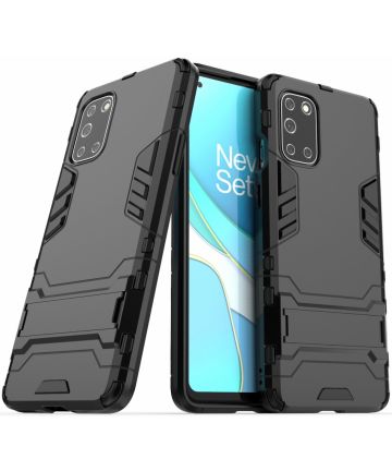 OnePlus 8T Back Cover Hoesje Hybride Kickstand Zwart | GSMpunt.nl