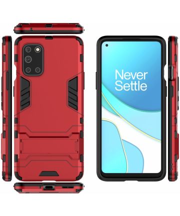 OnePlus 8T Back Cover Hoesje Hybride Kickstand Rood | GSMpunt.nl