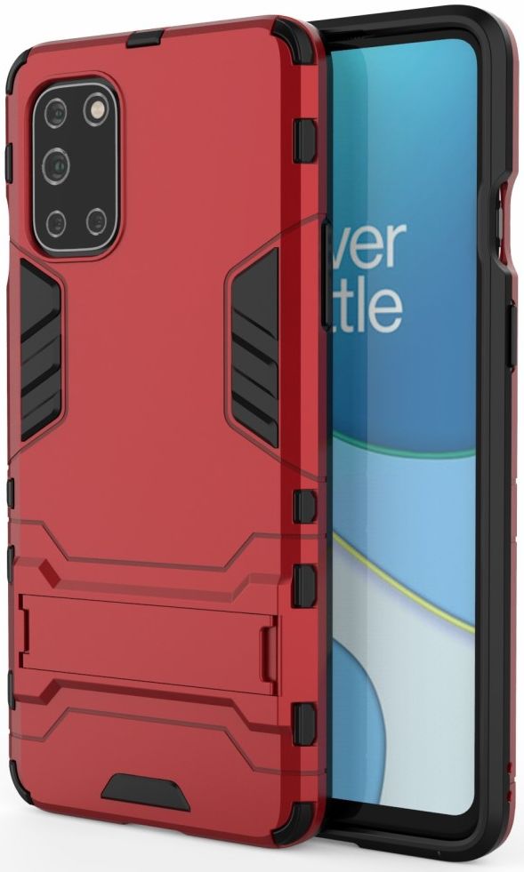 OnePlus 8T Back Cover Hoesje Hybride Kickstand Rood | gsmpunt
