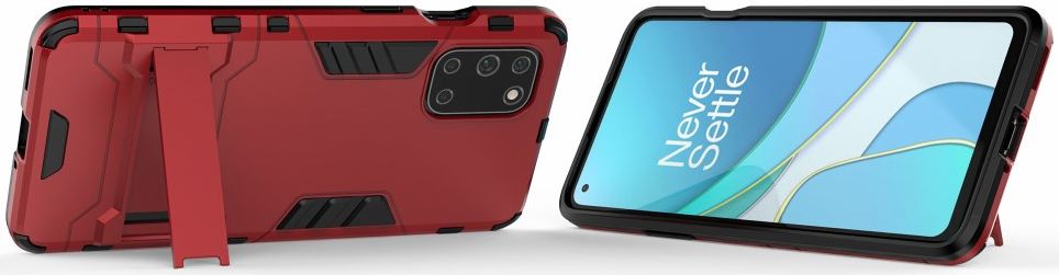 OnePlus 8T Back Cover Hoesje Hybride Kickstand Rood | gsmpunt