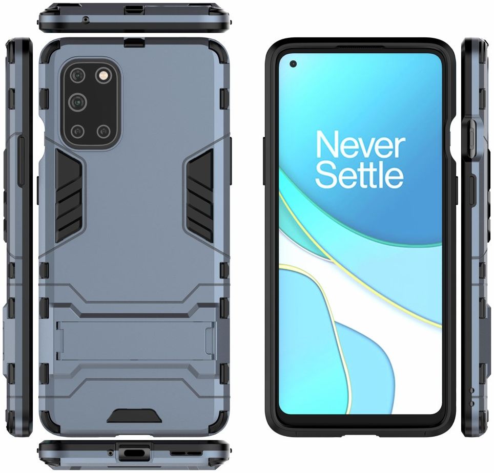 OnePlus 8T Back Cover Hoesje Hybride Kickstand Blauw | GSMpunt.nl